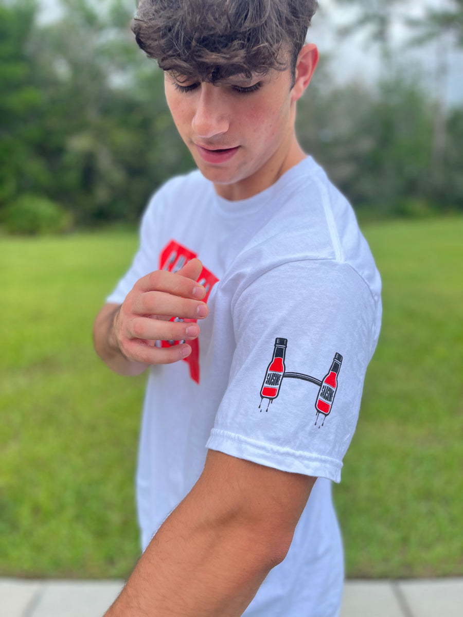 Chest Day and Chill T-Shirt (White)– Austin Whitworth